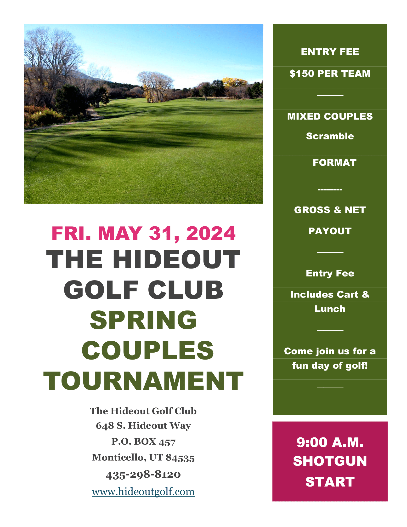 Tee Times - Hideout Golf Course